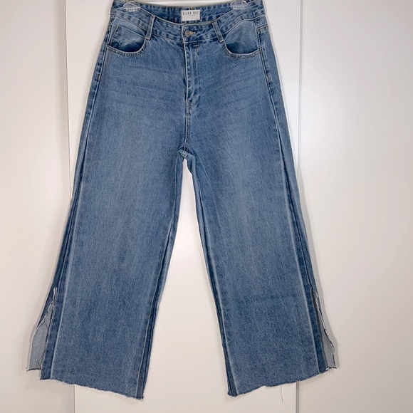 Blank Paige | Jeans | Blank Paige Wide Leg Open Slit Ankle Blue Jeans ...